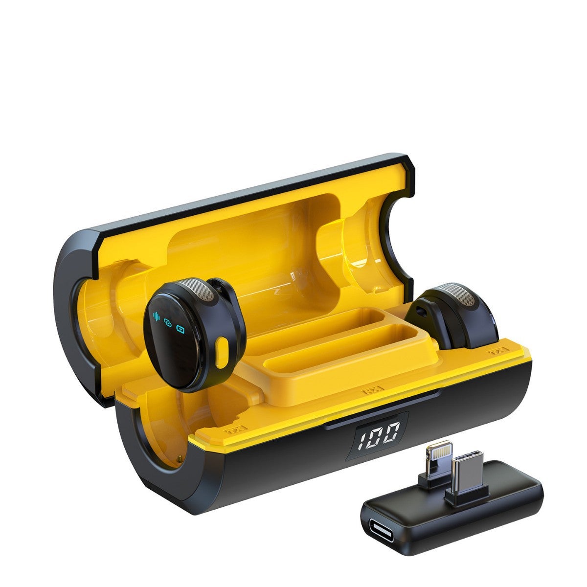 Mic sans fil à pince/magnétique en deux parties, compatible iPhone/iPad ...