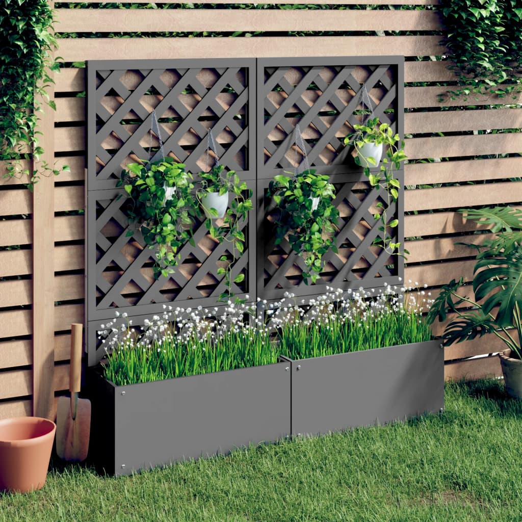 Jardinières en treillis 2 pcs Gris 65x33x135 cm WPC vidaXL | Leroy Merlin