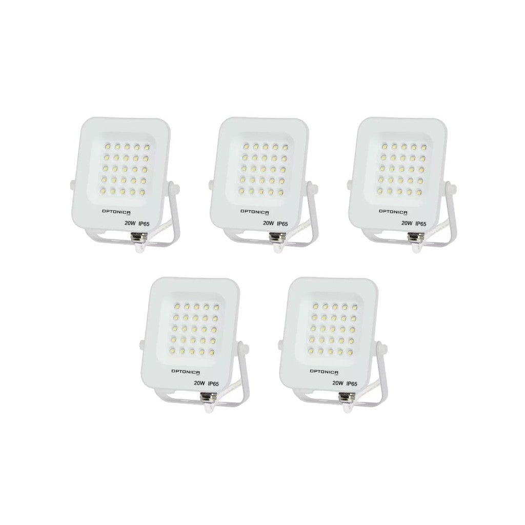 Juego de 5 proyectores LED 20W IP65 blanco impermeable 1800lm 115W ...