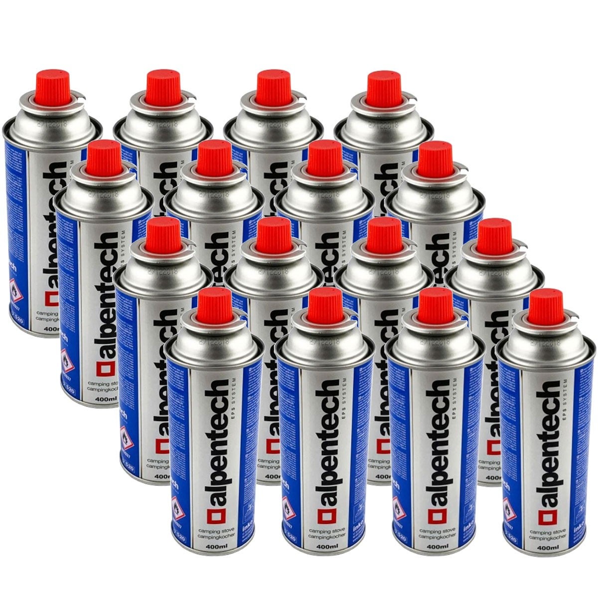 Paquete de 16 cartuchos de gas ALPENTECH 250g butano Botella de gas ...