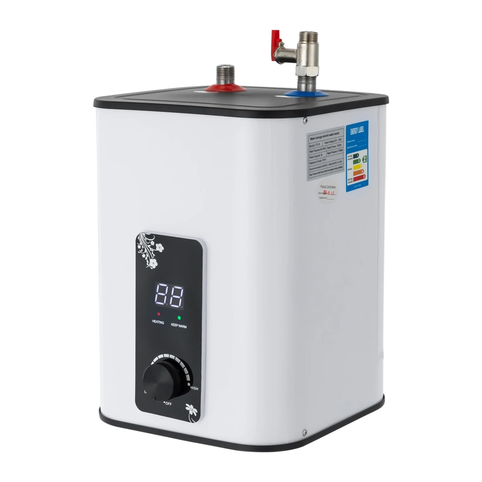 AULEDIO Pack 2PCS calentador eléctrico 8L 1500W bajo fregadero control ...