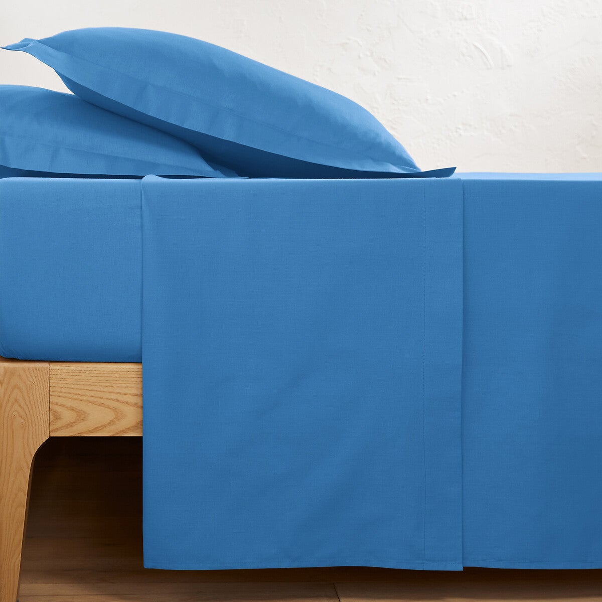Drap plat uni en polycoton, Scenario - Bleu de provence - 270 x 290 cm | Leroy Merlin