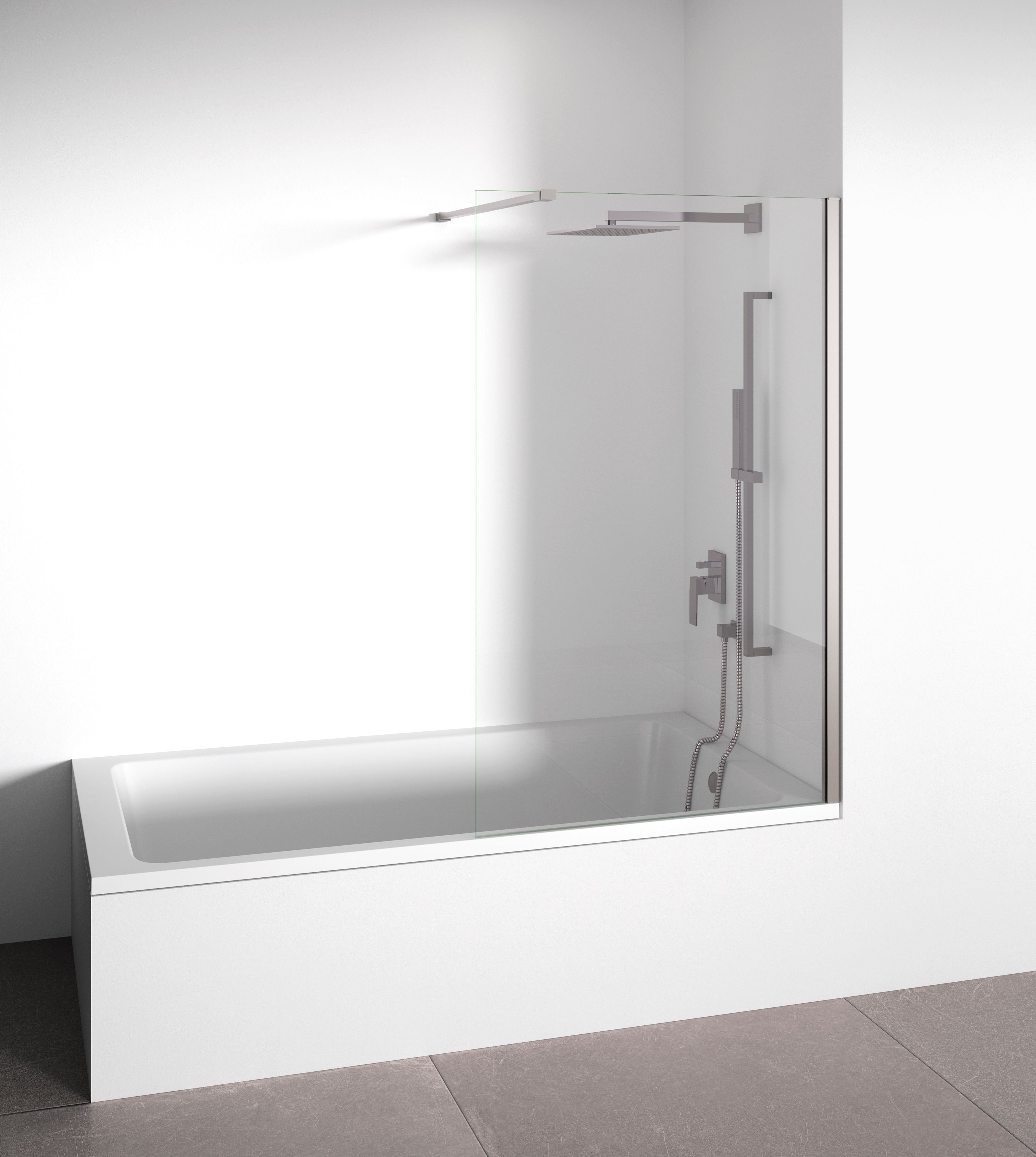 Paroi de baignoire panneau fixe -Transparent -Verre trempé 6 mm ...