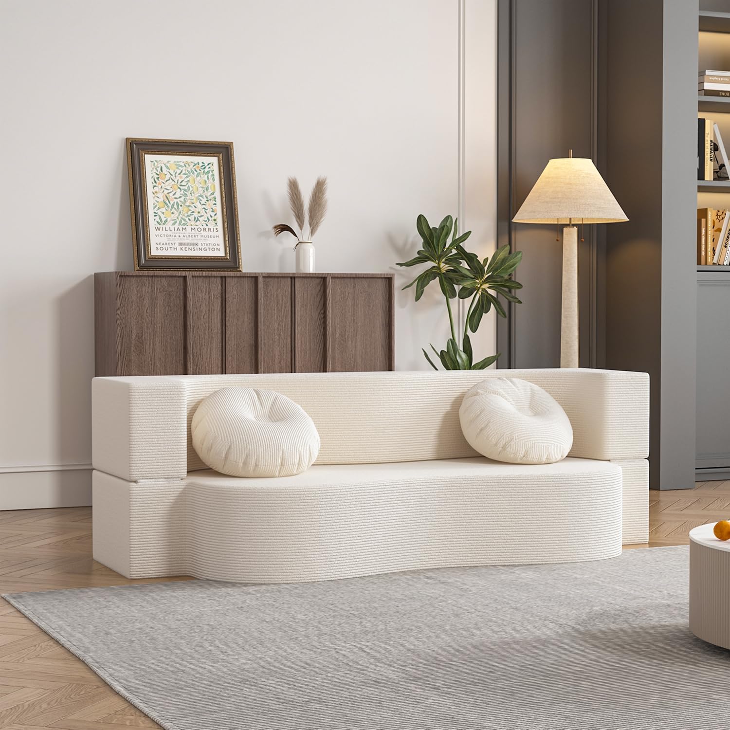 Canapé 2-3 places 200 x 100 x 70 cm Canapé-lit pliable en mousse à ...