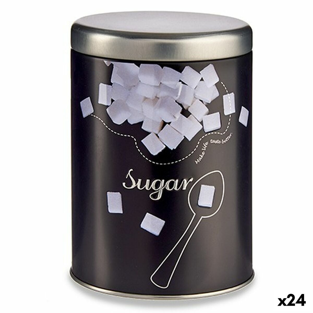 Boîte Sucre Noir Métal 1 L 10,5 x 15 x 10,5 cm (24 Unités) | Leroy Merlin