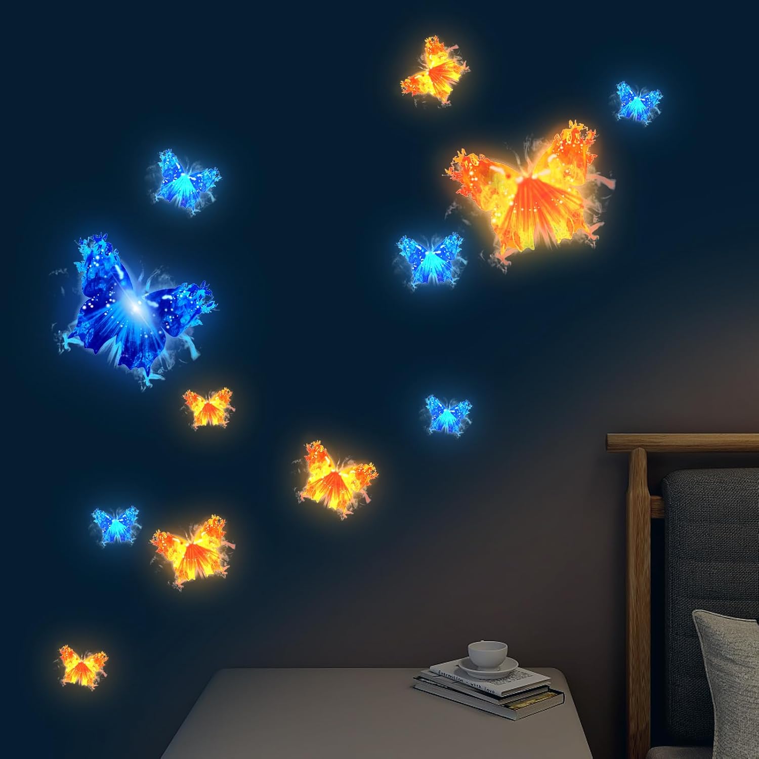 Autocollant Papillon 12pièces Stickers Muraux Papillons Lumineux ...