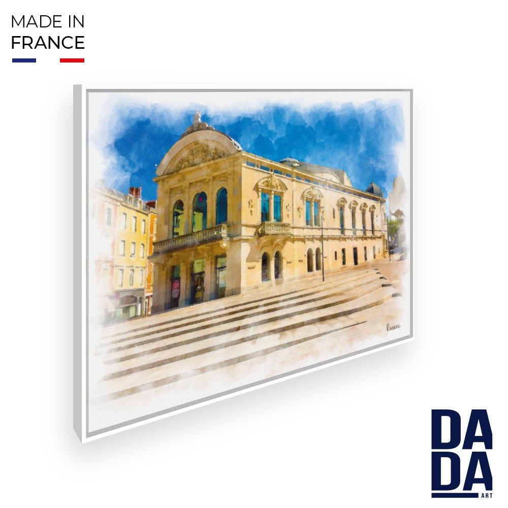 Tableau Théâtre de Roanne / 45x60cm / Cadre Blanc / Fabriqué en France ...