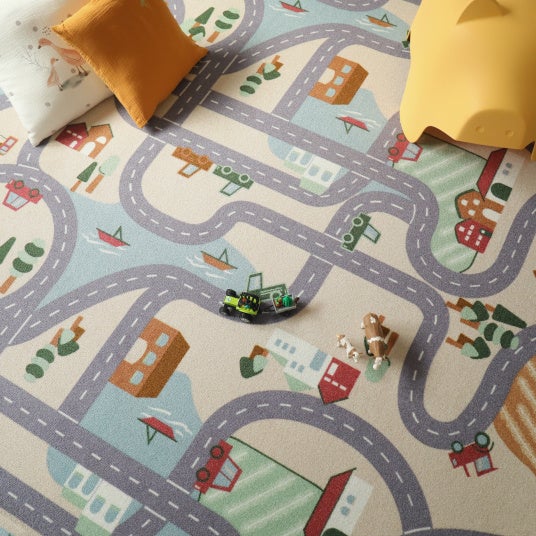 Moquette de jeu enfant - Circuit de voiture - Campagne - Rouleau de 4m ...