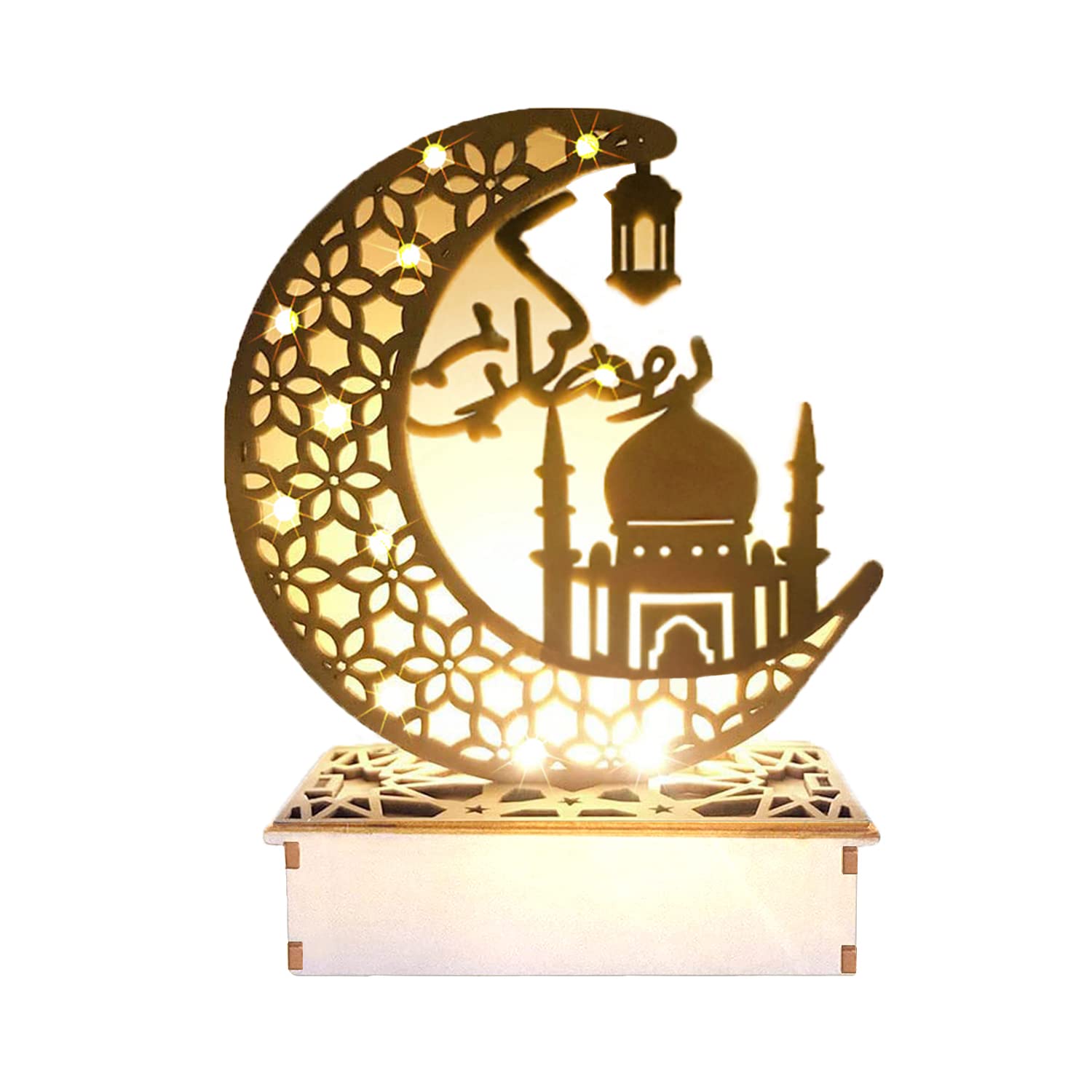 Lampe décorative3D en bois pour chambre à coucher, fête de famille ...