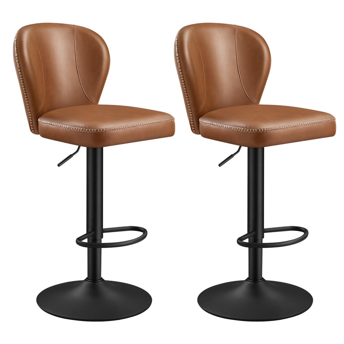 Tabouret de bar pivotant à 360° lot de 2 hauteur réglable avec dossier ...