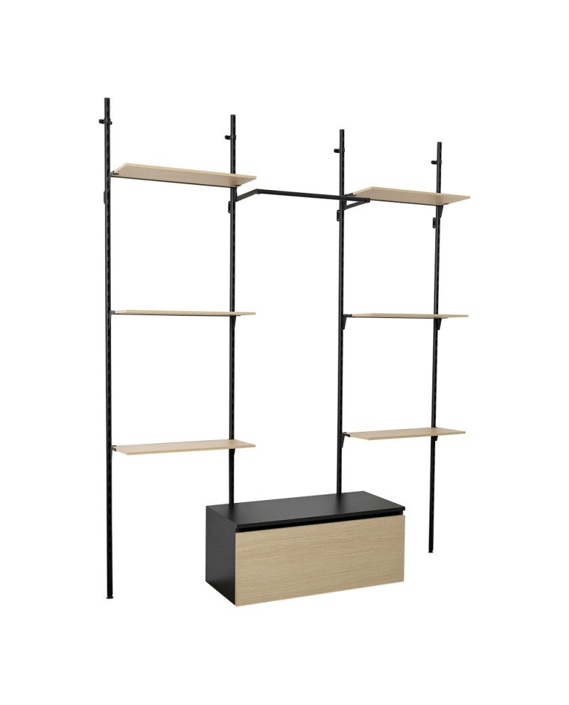Dressing ouvert modulable en bois et métal - Noir | Leroy Merlin