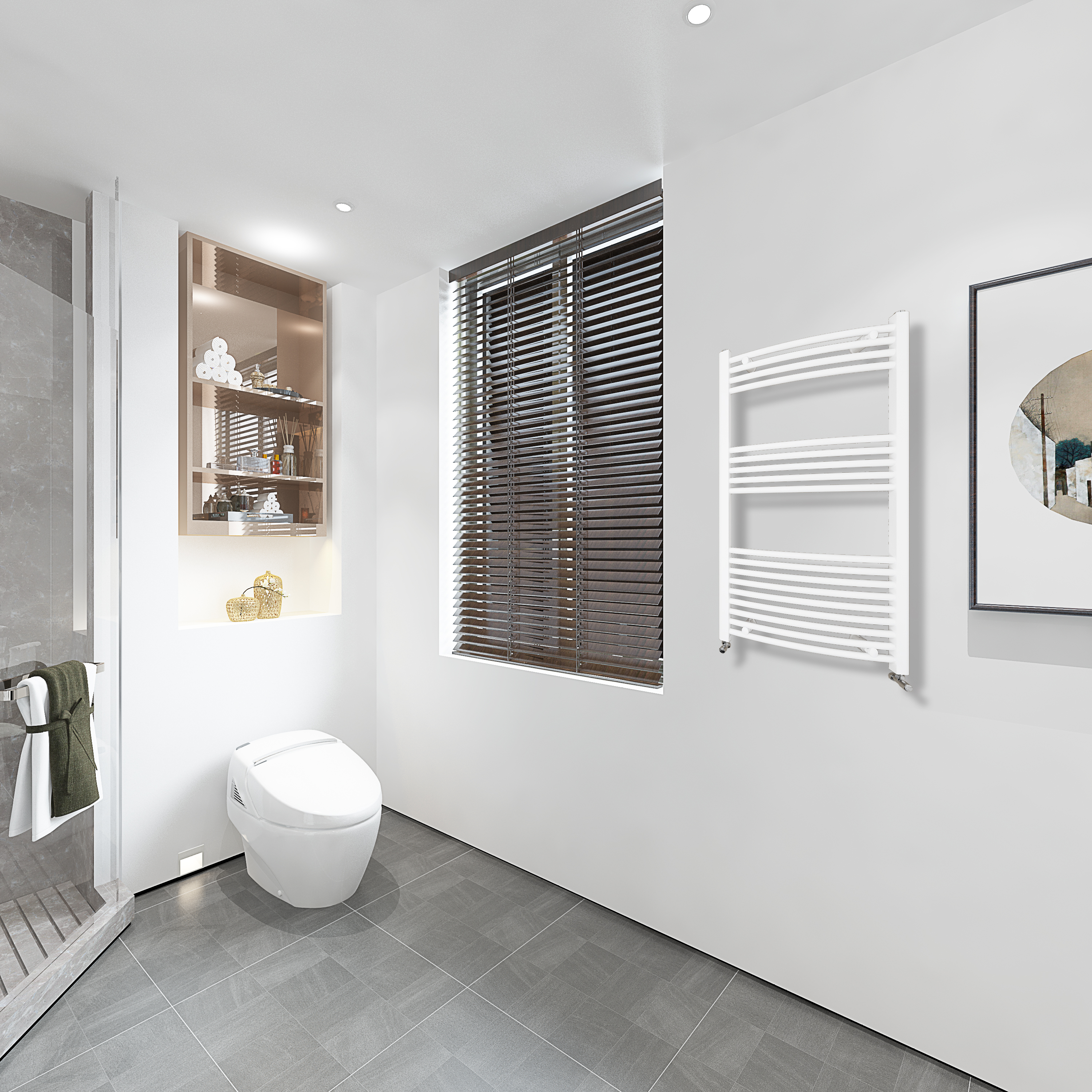 AICA Radiador Toallero de Agua Fácil de Instalar 115 x 55 cm Color ...