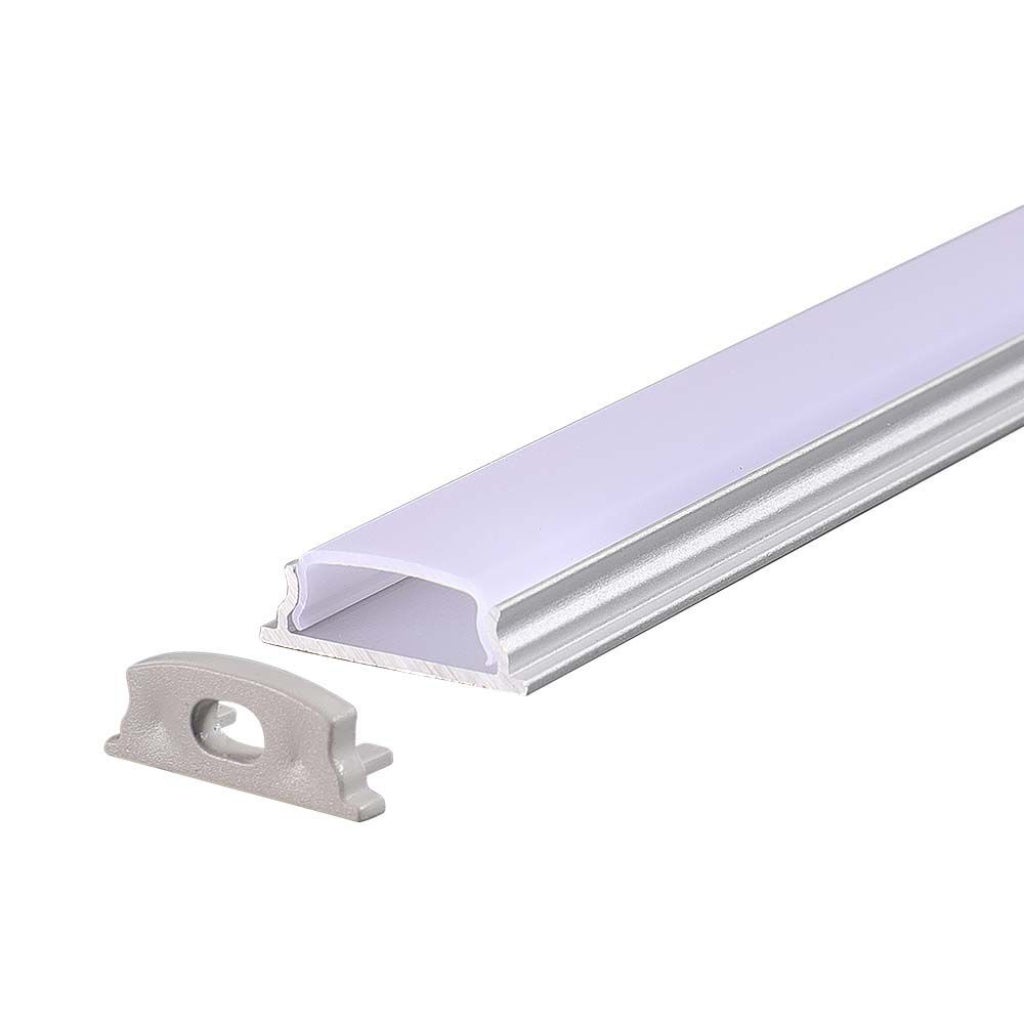 Perfil de aluminio flexible blanco para tira de LED Cubierta satinada ...