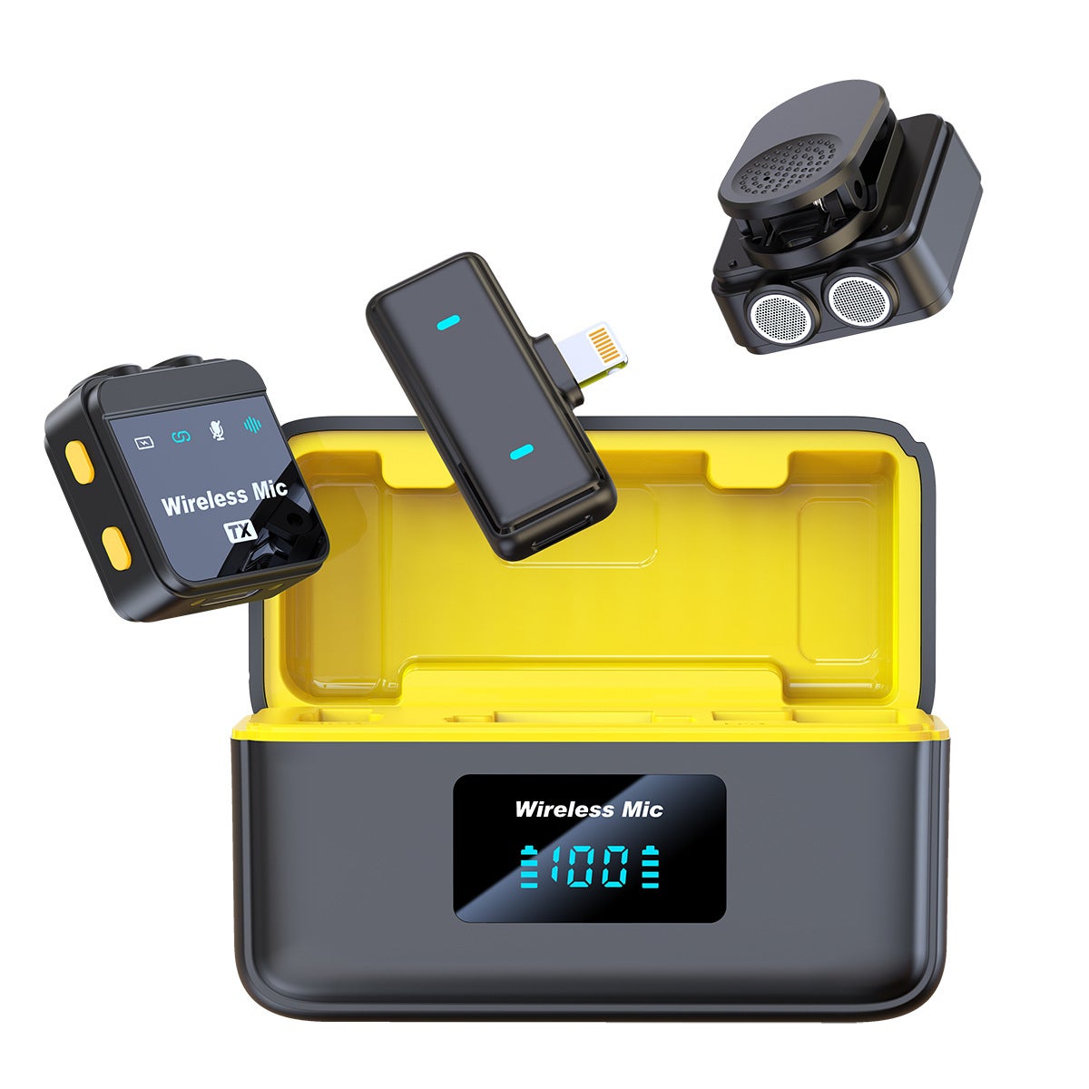 Mic sans fil avec anti-bruit intelligente, enreg interne flottant 30 ...