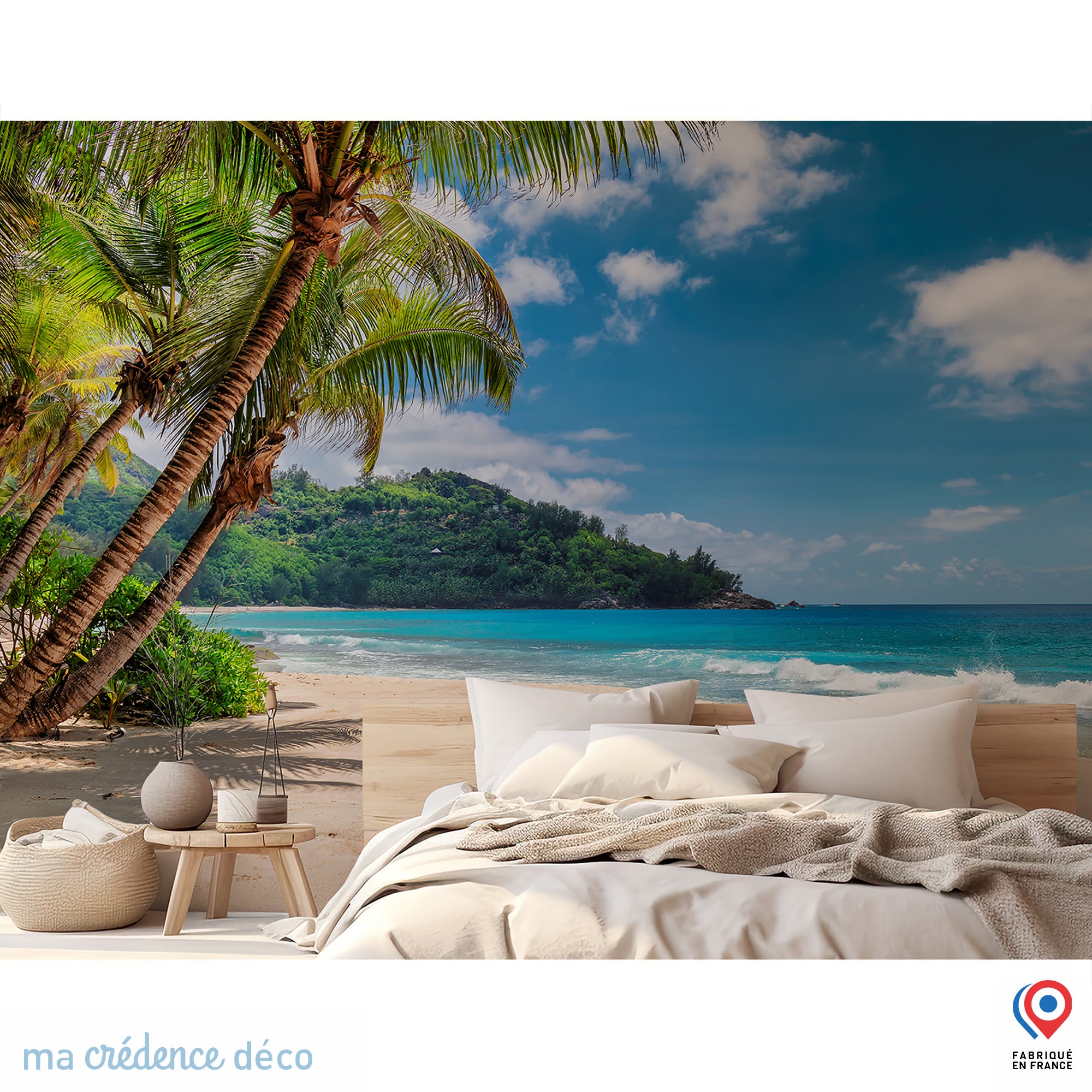 Papier peint Palmiers et océan indien - Intissé - 300 cm - 280 cm ...