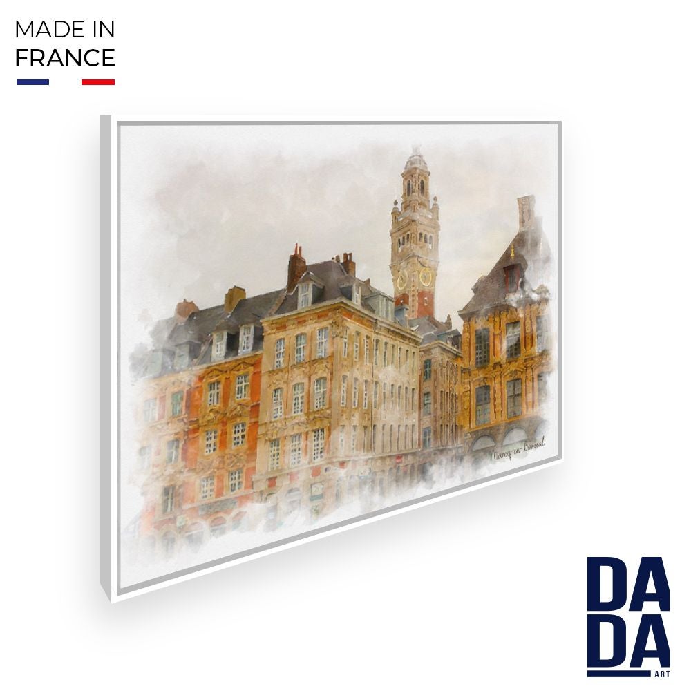 Tableau Architecture de Lille / 45x60cm / Cadre Blanc / Fabriqué en ...