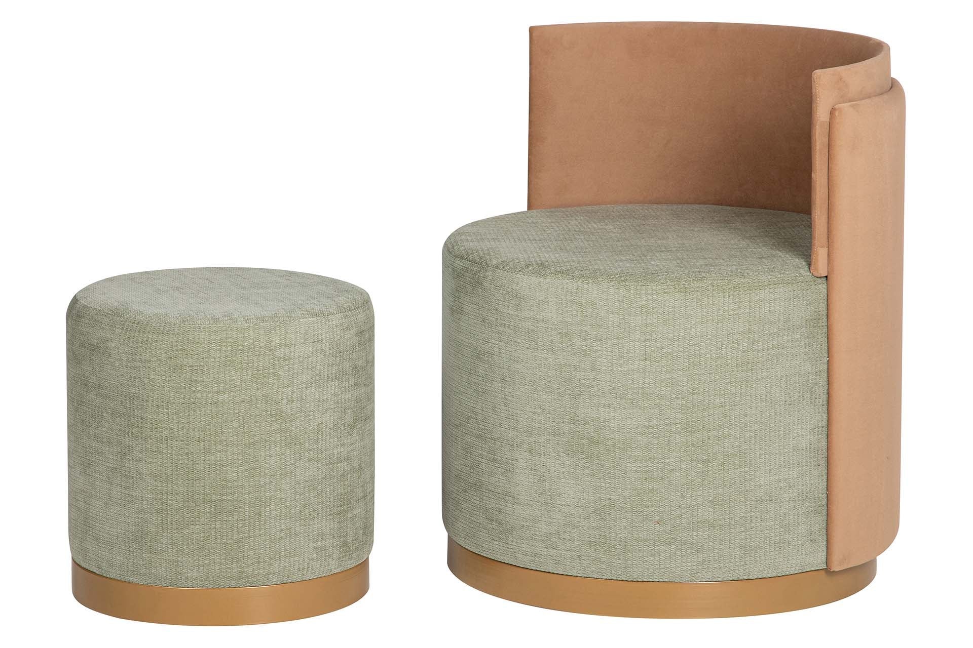 Set Butaca Y Puff Velvet 61x61x70 40x40x40 Cm | Leroy Merlin