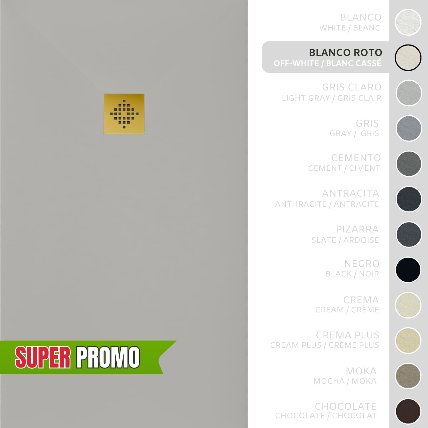 SOULBATH Plato de Ducha - Resina - Gel Coat - Textura Liso/Piedra ...