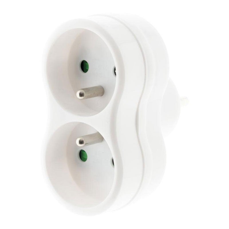 Multiprise biplite 2x16A - blanc - Zenitech | Leroy Merlin