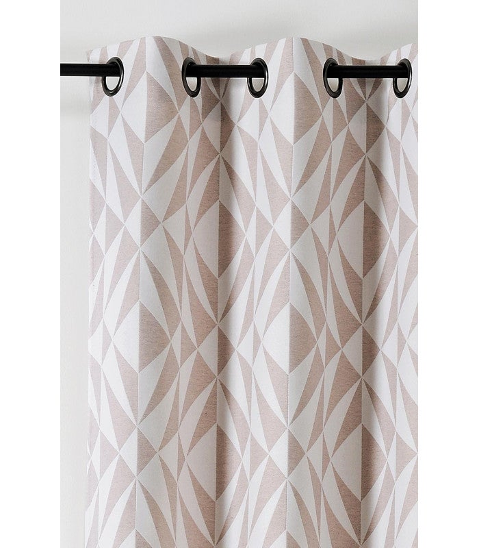 Rideau motif géométrique kaleo - 140x260cm - Rose | Leroy Merlin