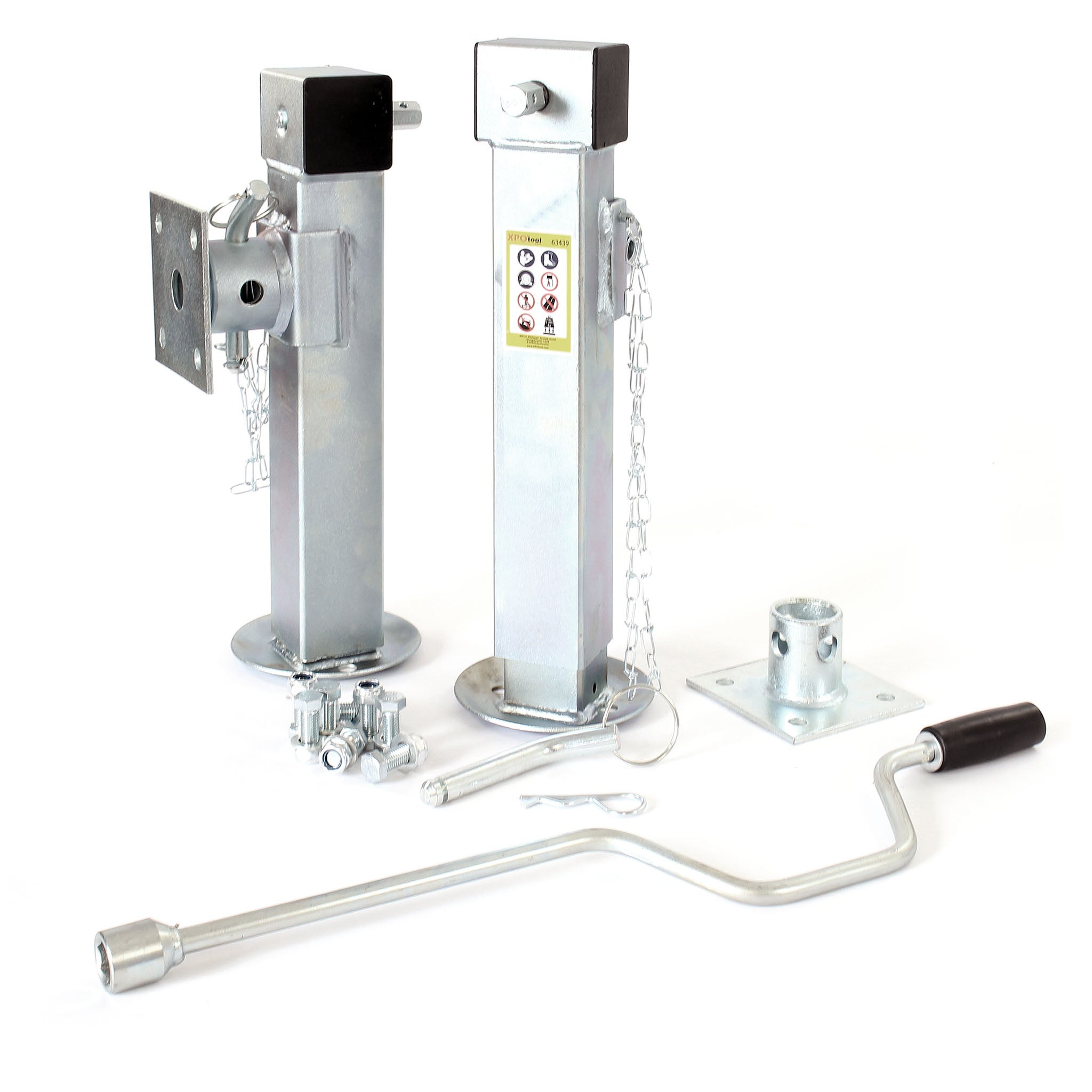 XPOtool Lot de 2 Béquilles de remorque – 140 x 140 x 415 mm – capacité ...