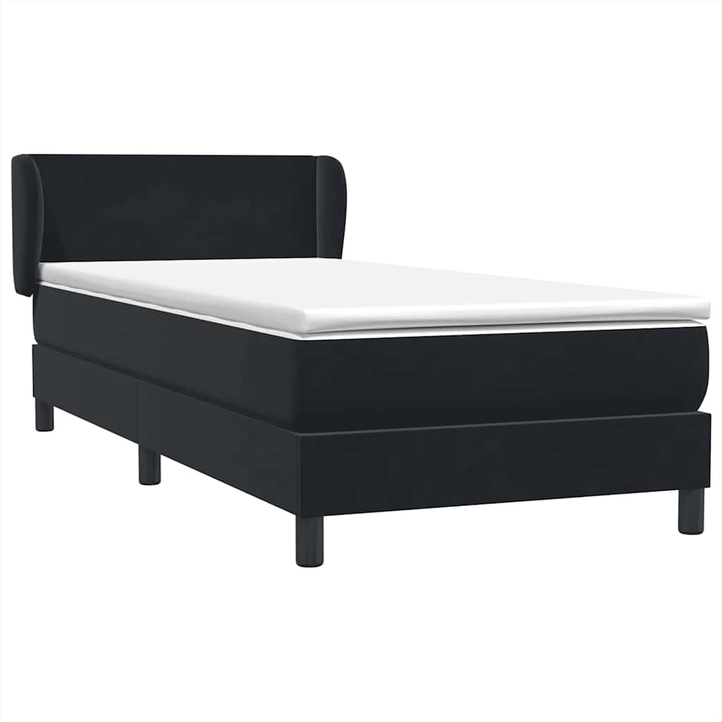 Cama box spring con colchón cuero sintético negro 80x220 cm | Leroy Merlin
