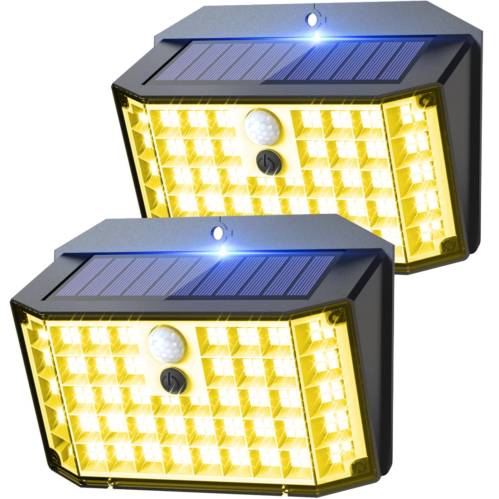 Paquete de 2 176 luces solares LED para exteriores con sensor de ...