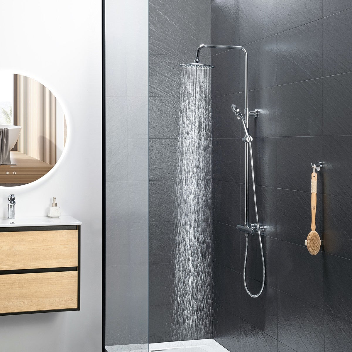 Colonne de douche Chrome Thermostatique YLO | Leroy Merlin
