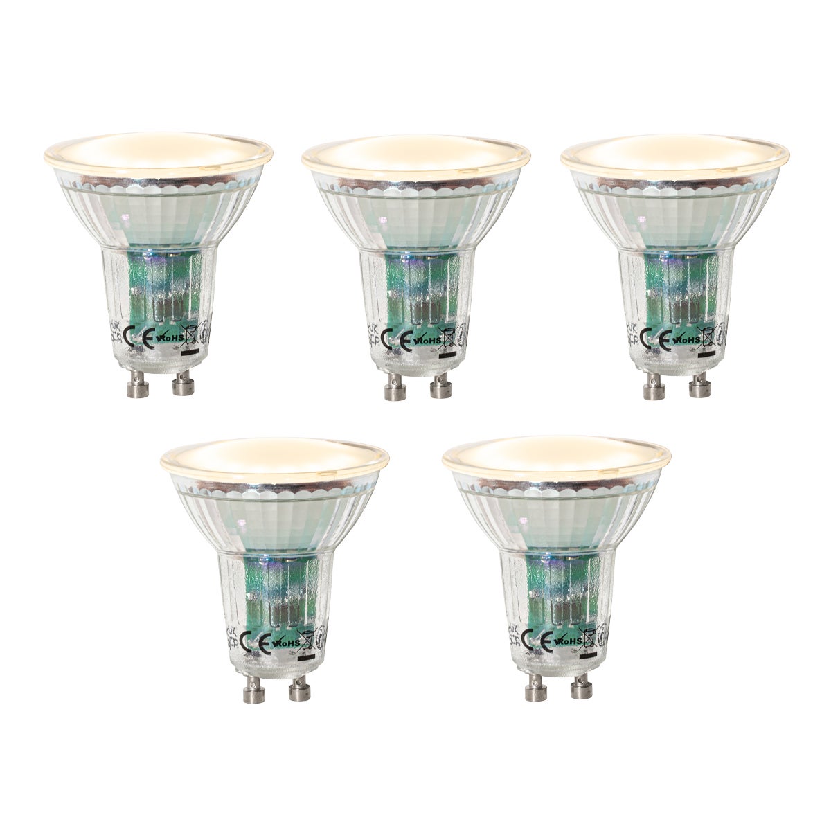 Juego de 5 bombillas LED GU10 regulables con sensor crepuscular 3W 200 ...