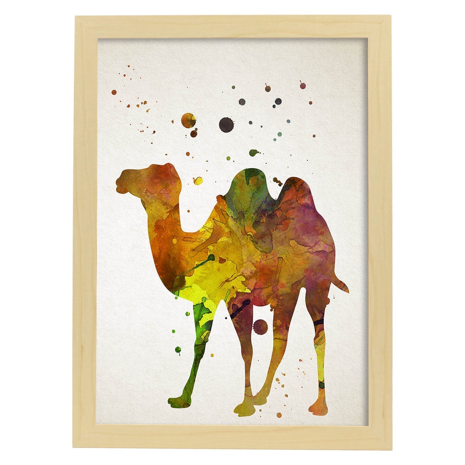 Poster De Camello Estilo Acuarela. Láminas De Animales Con Estilo ...
