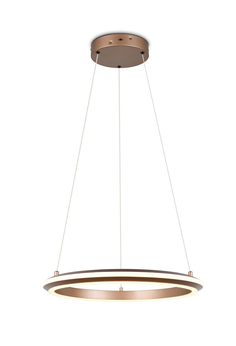 Suspension LED moderne anneau café Ø45 cm 34 W CCT dimmable Trio AMADOR ...
