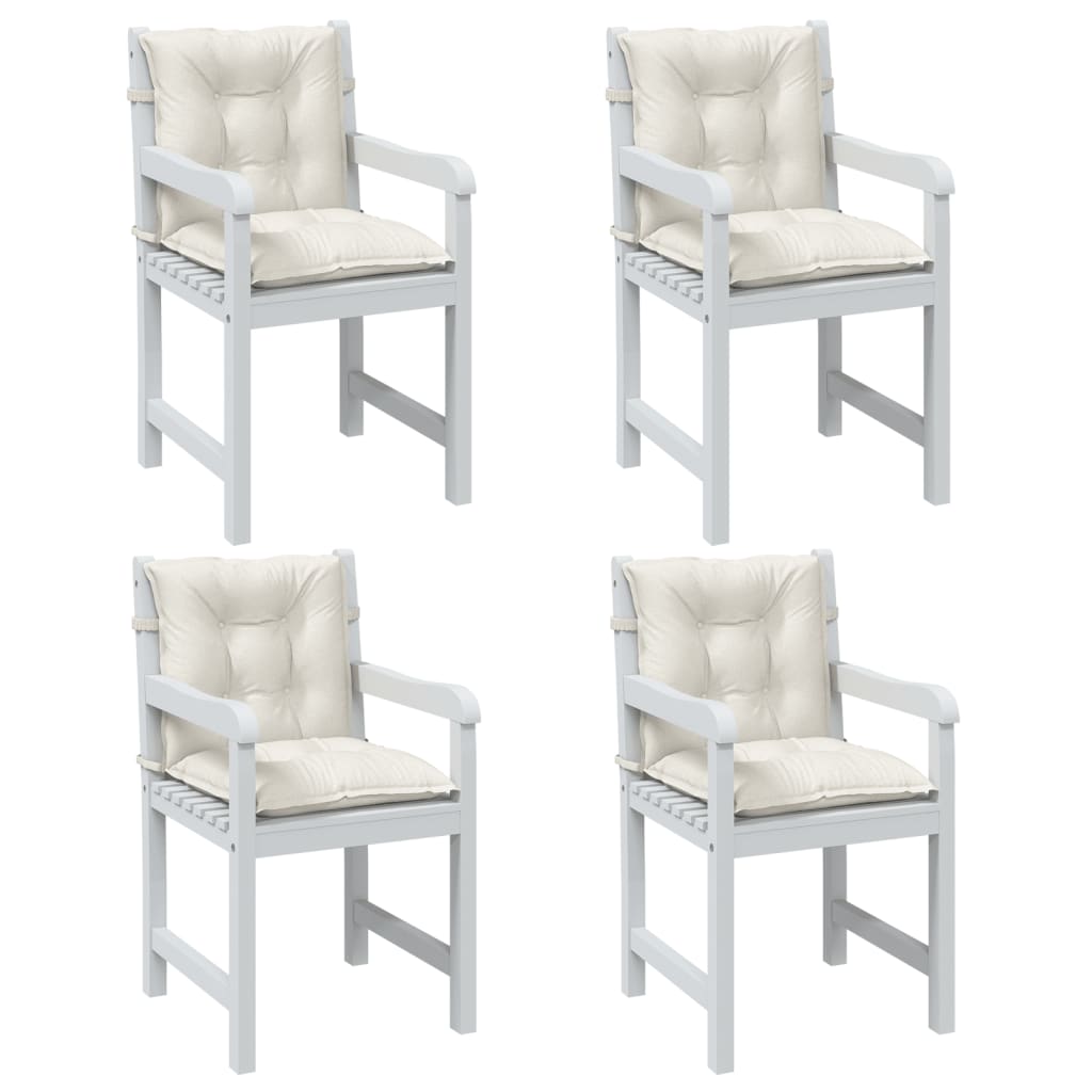 Coussins de chaise à dossier bas lot de 4 crème mélangé tissu | Leroy ...