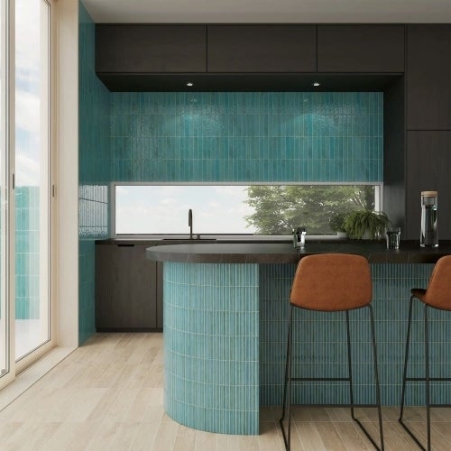 Carrelage Kit Kat Bleu POTTERS Azur 12,5x25cm | Leroy Merlin