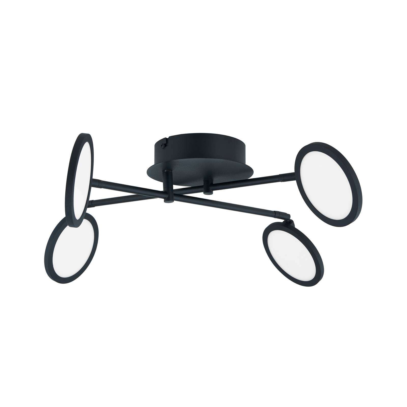 Plafón Lindby LED Manel, negro, hierro, 60 cm de largo, lámpara LED ...