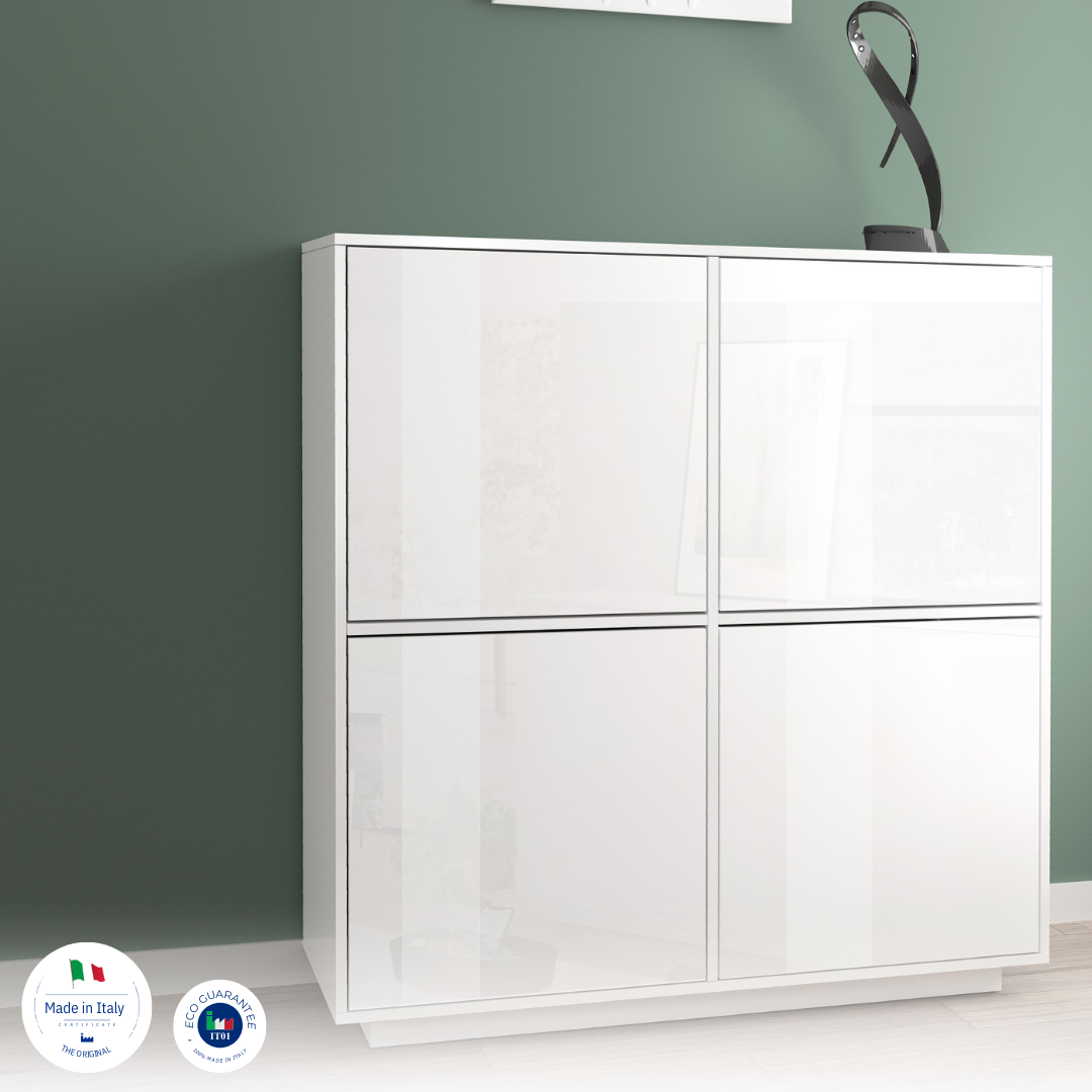 Credenza alta BLOOM da 100 cm - Bianco laccato | Leroy Merlin