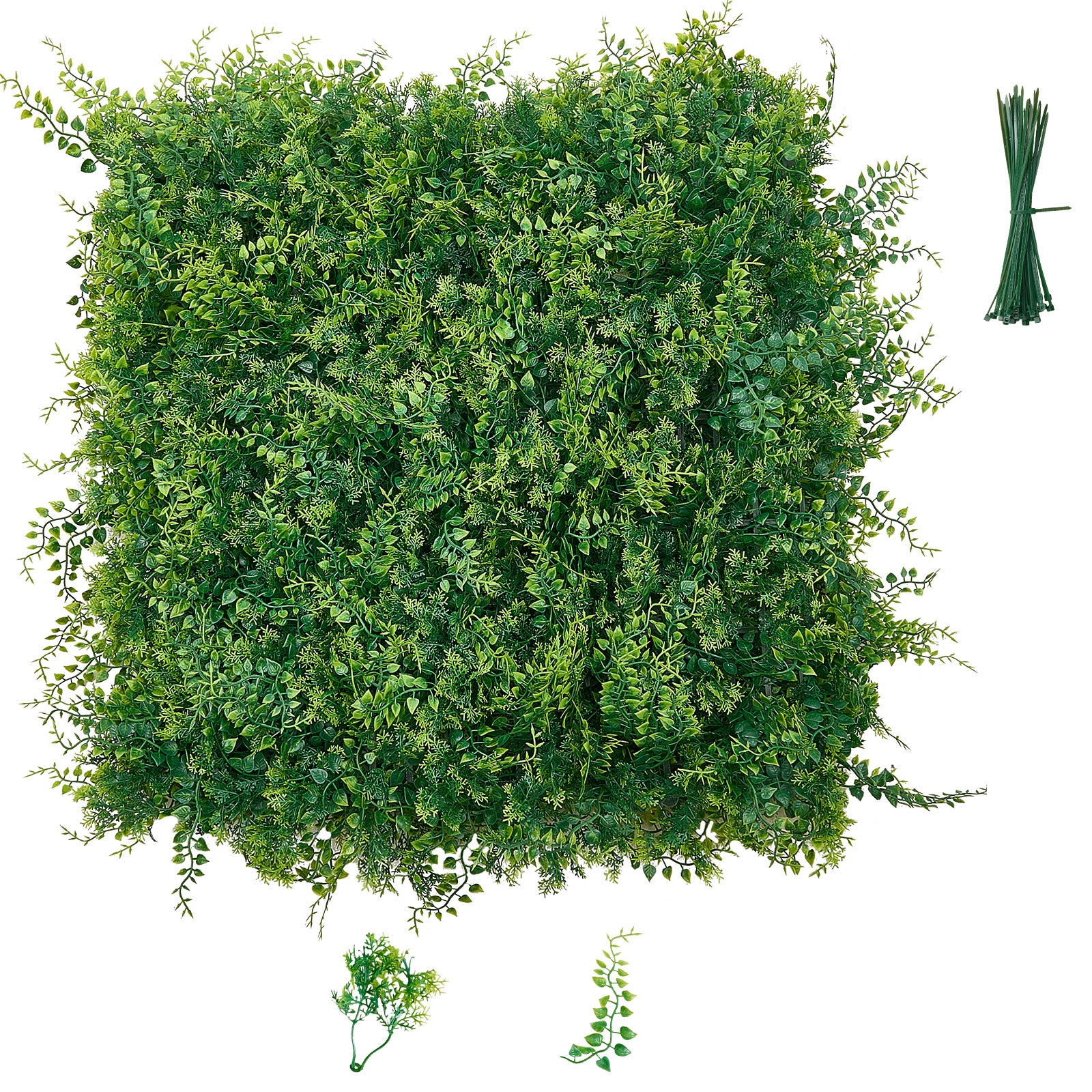 Seto artificial VEVOR pared verde (50,8 x 50,8 cm), 12 paneles, ideal ...