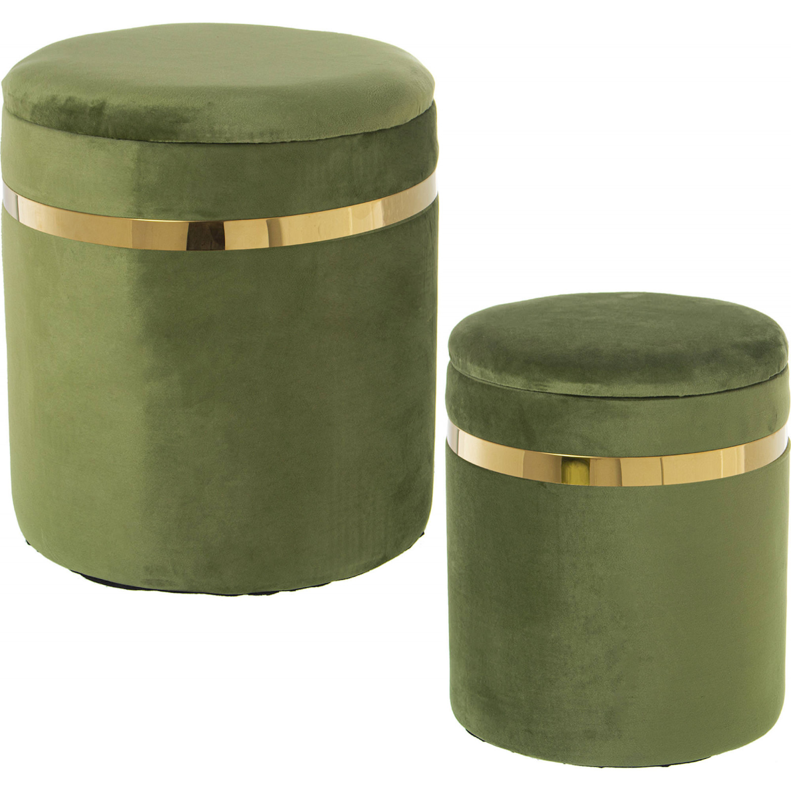 Pouf en velours vert avec espace de rangement 38 x 38 x 44 cm Velours ...