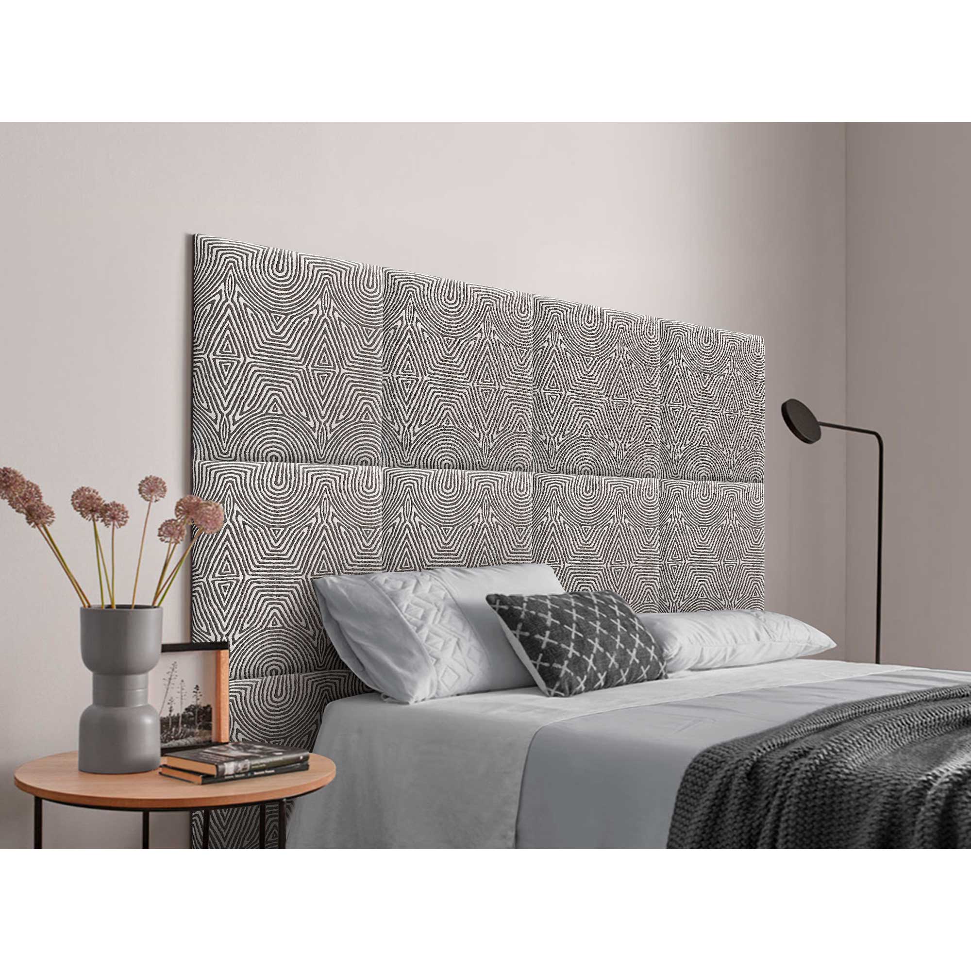 DHOME Cabecero Tapizado Compuesto de Paneles Autoadhesivos ...