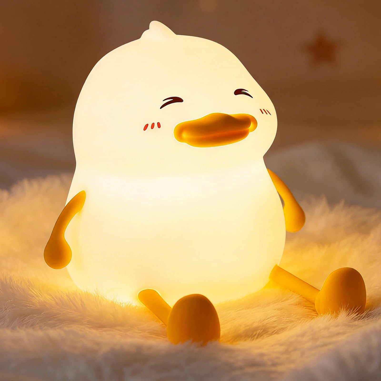 Lámpara de Noche Silicone Patito,Luz LED Regulable con Temporizador ...