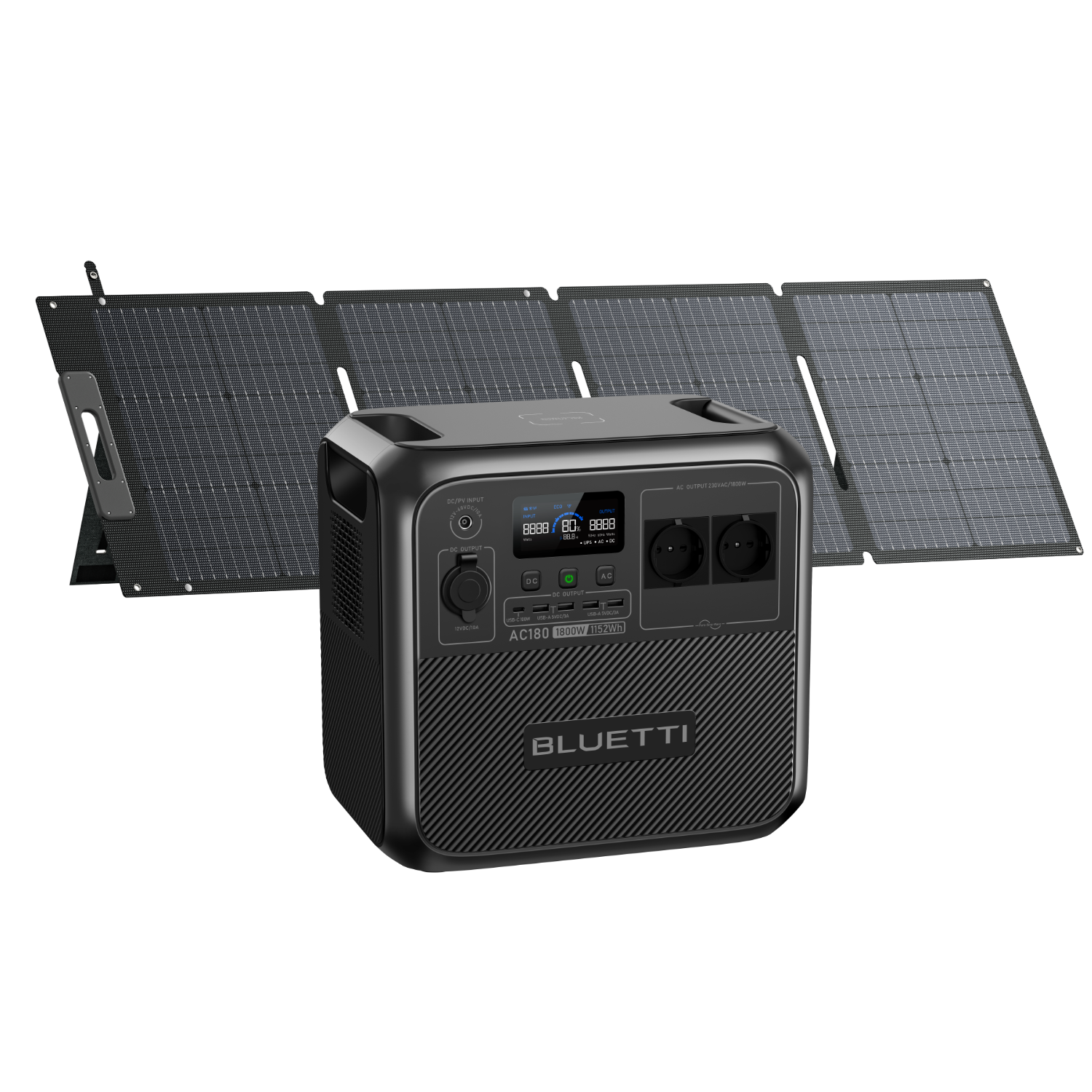 Generador Solar BLUETTI AC180 con Panel Solar SP120L, Generador Solar ...