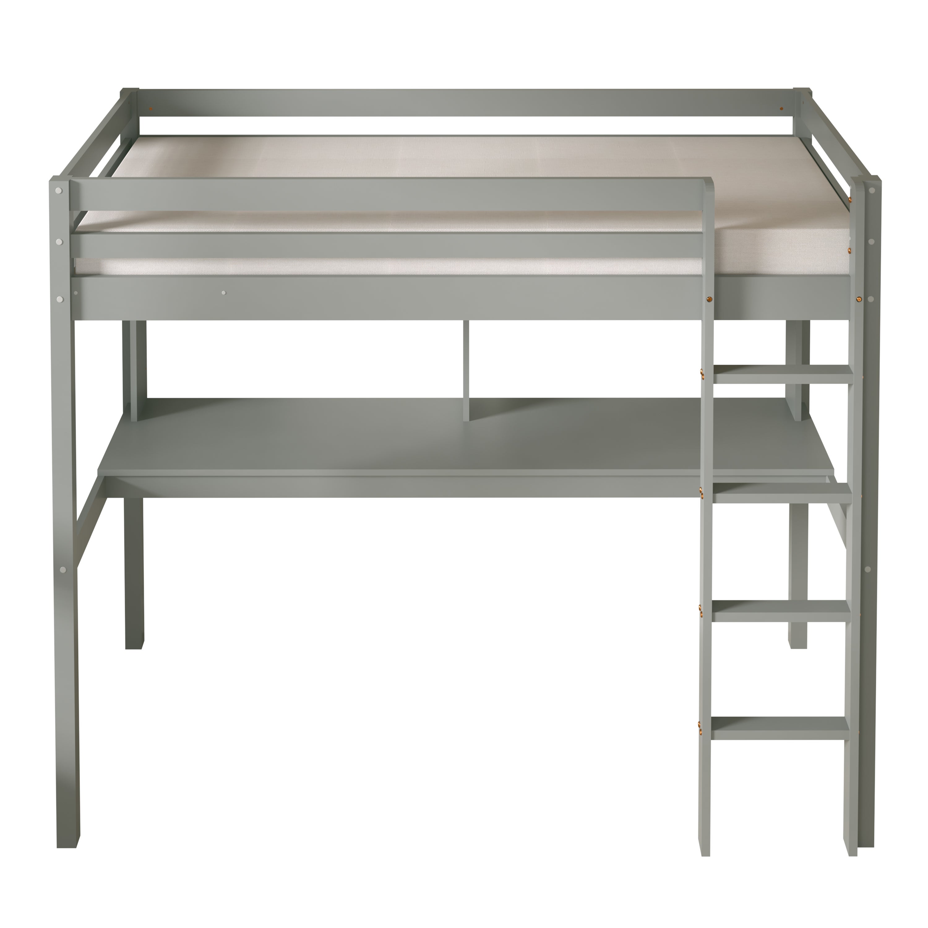 Sunny Sil Lit Mezzanine avec Bureau, Gris | Lit en Mezzanine pour ...