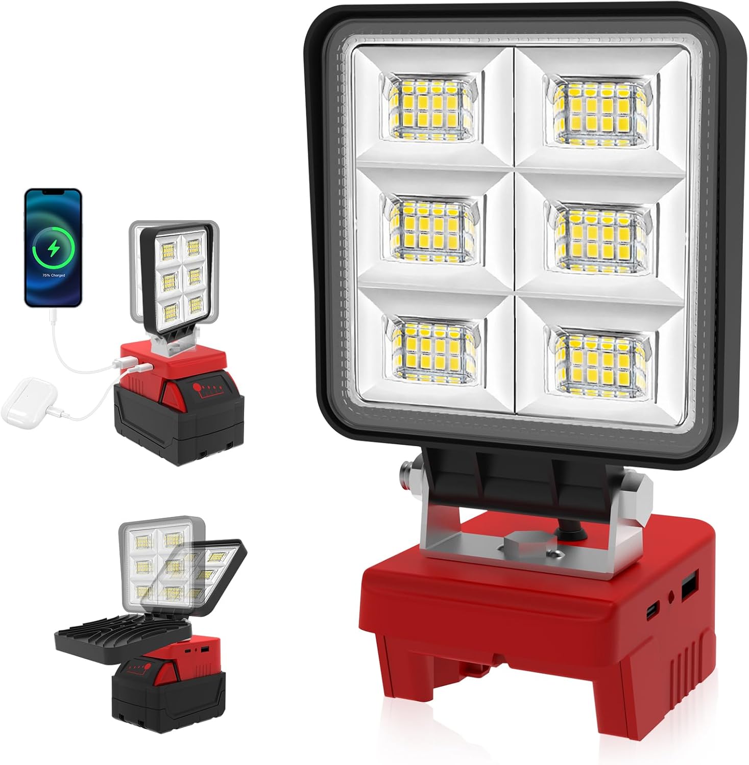Lampe de travail LED sans fil compatible avec la batterie Milwaukee 18V ...