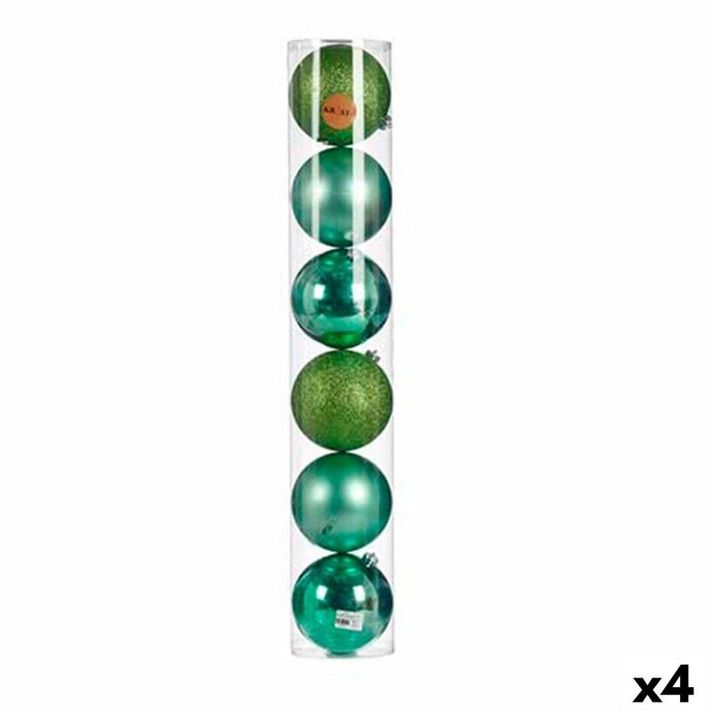 Lot de boules de Noël 6 Pièces Vert Plastique 15 x 16 x 15 cm (4 Unités ...