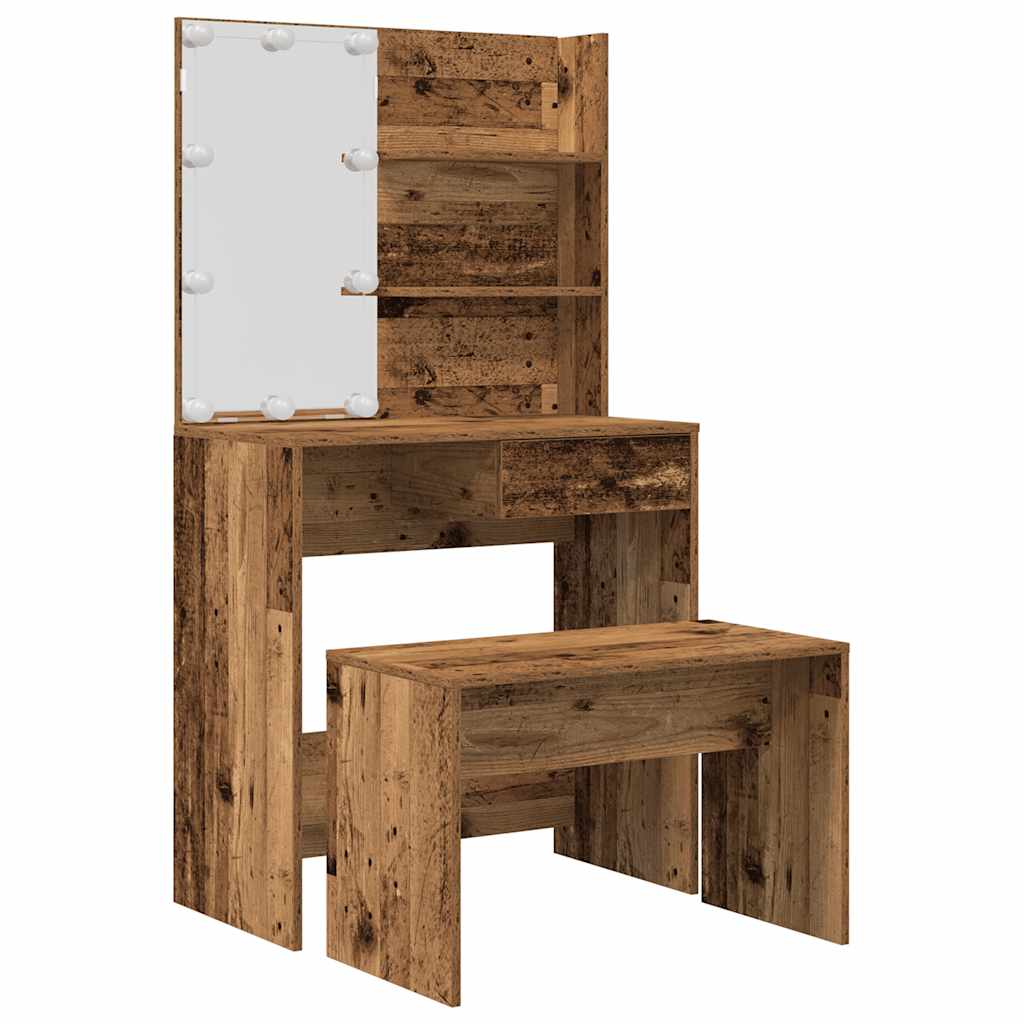 Coiffeuse sans miroir en Bois Marron H. 141 x l. 74.5 x P. 40 cm ...