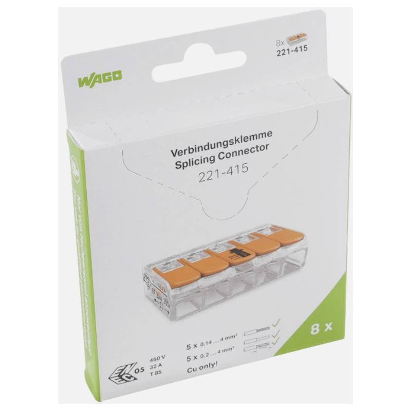 Boite de 8 bornes de raccordement COMPACT Wago - 5 conducteurs | Leroy ...