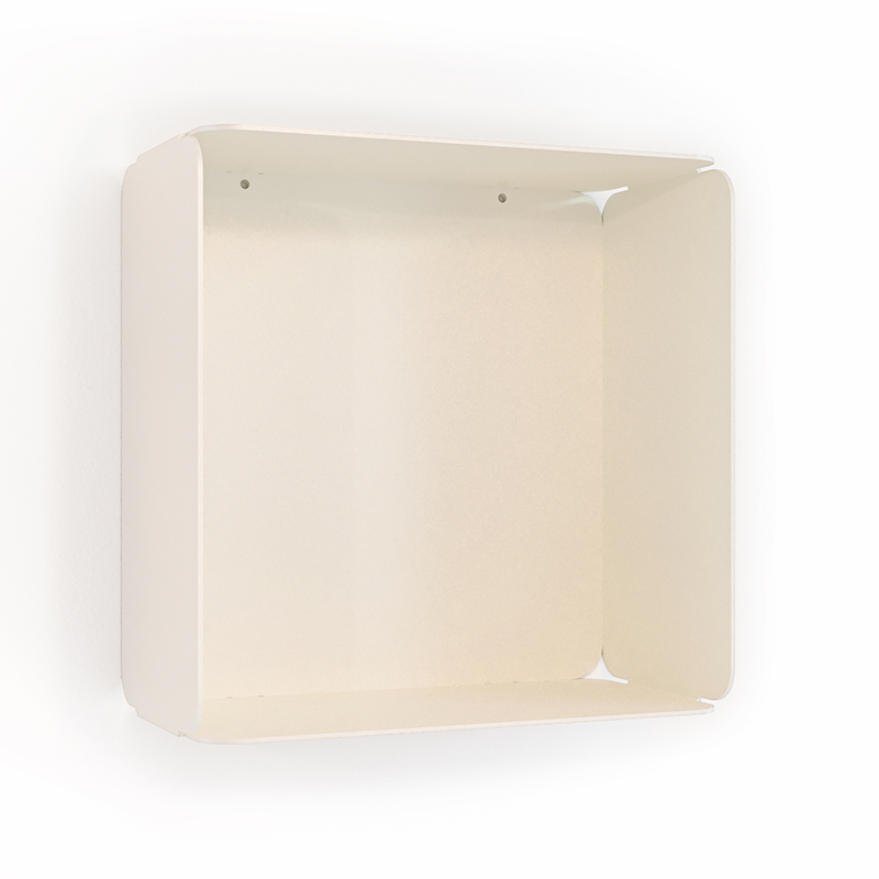 Estante de pared cubo DECO-GEM, acero acabado epoxi blanco, fondo del ...