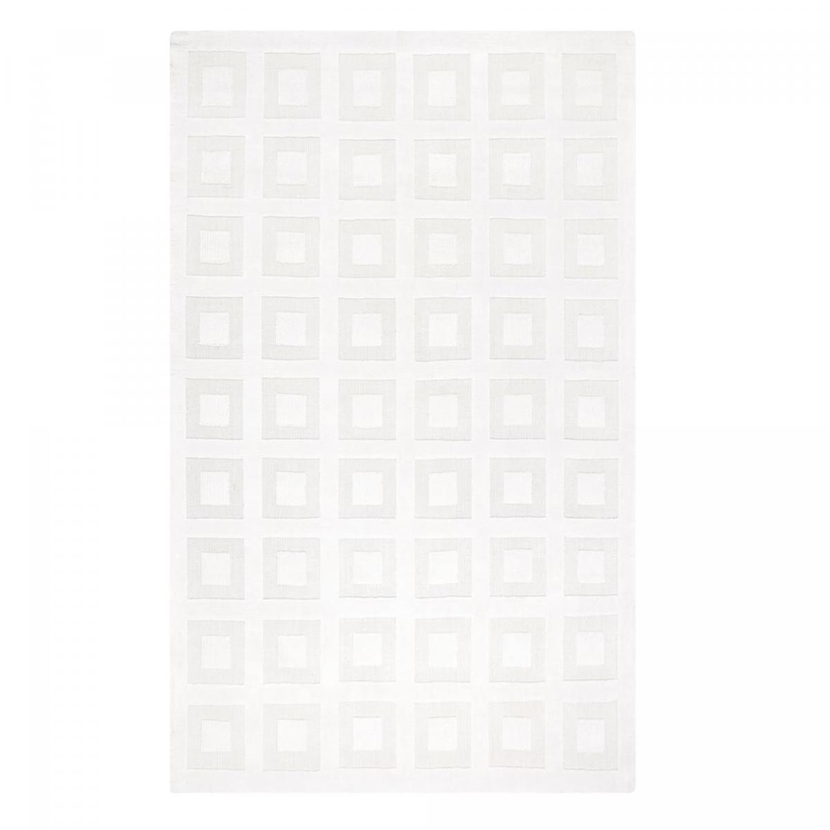 Tapis salle à manger 200x300 tufté en viscose gris rectangle motif faux ...