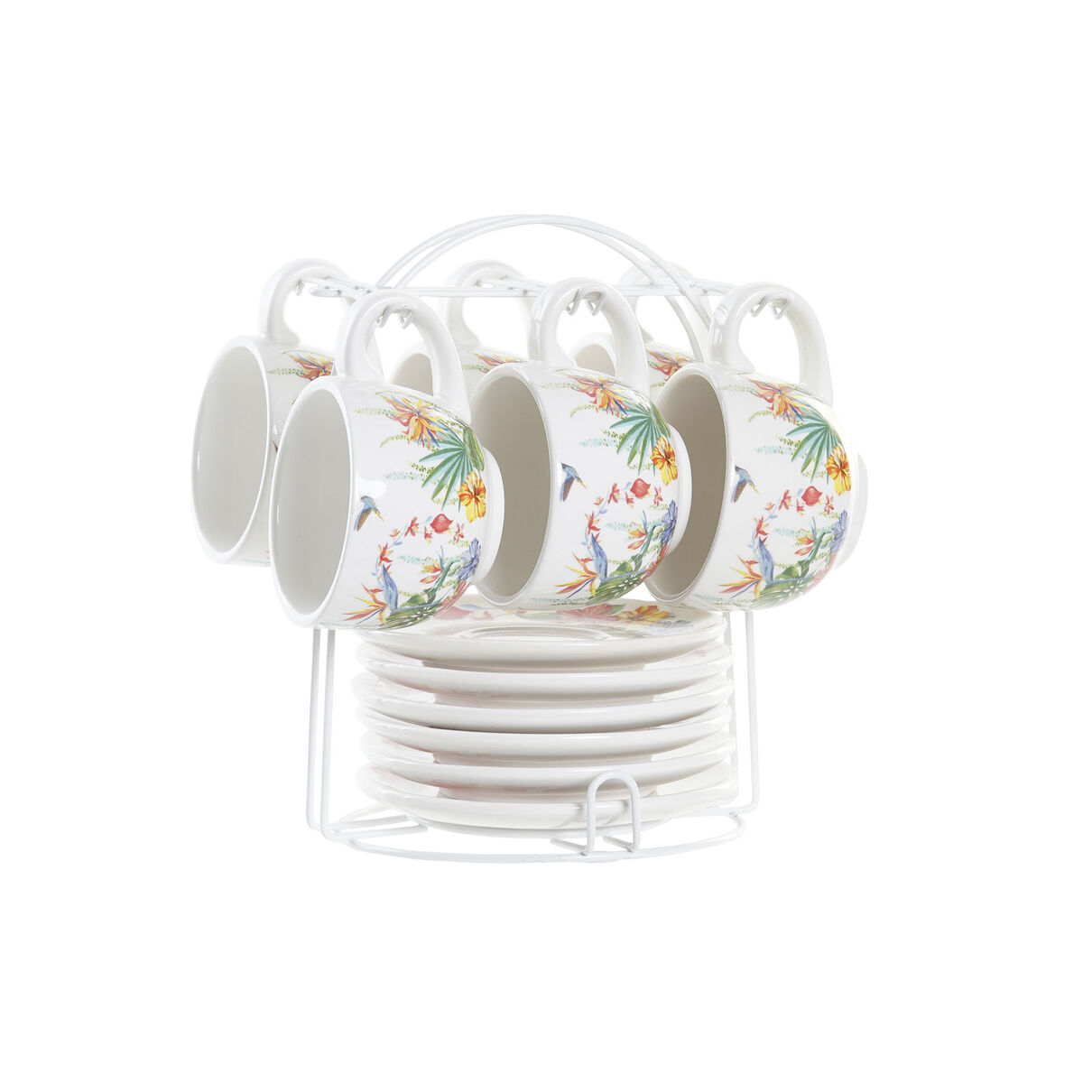 Ensemble de tasses à café DKD Home Decor Multicouleur 180 ml Dolomite ...