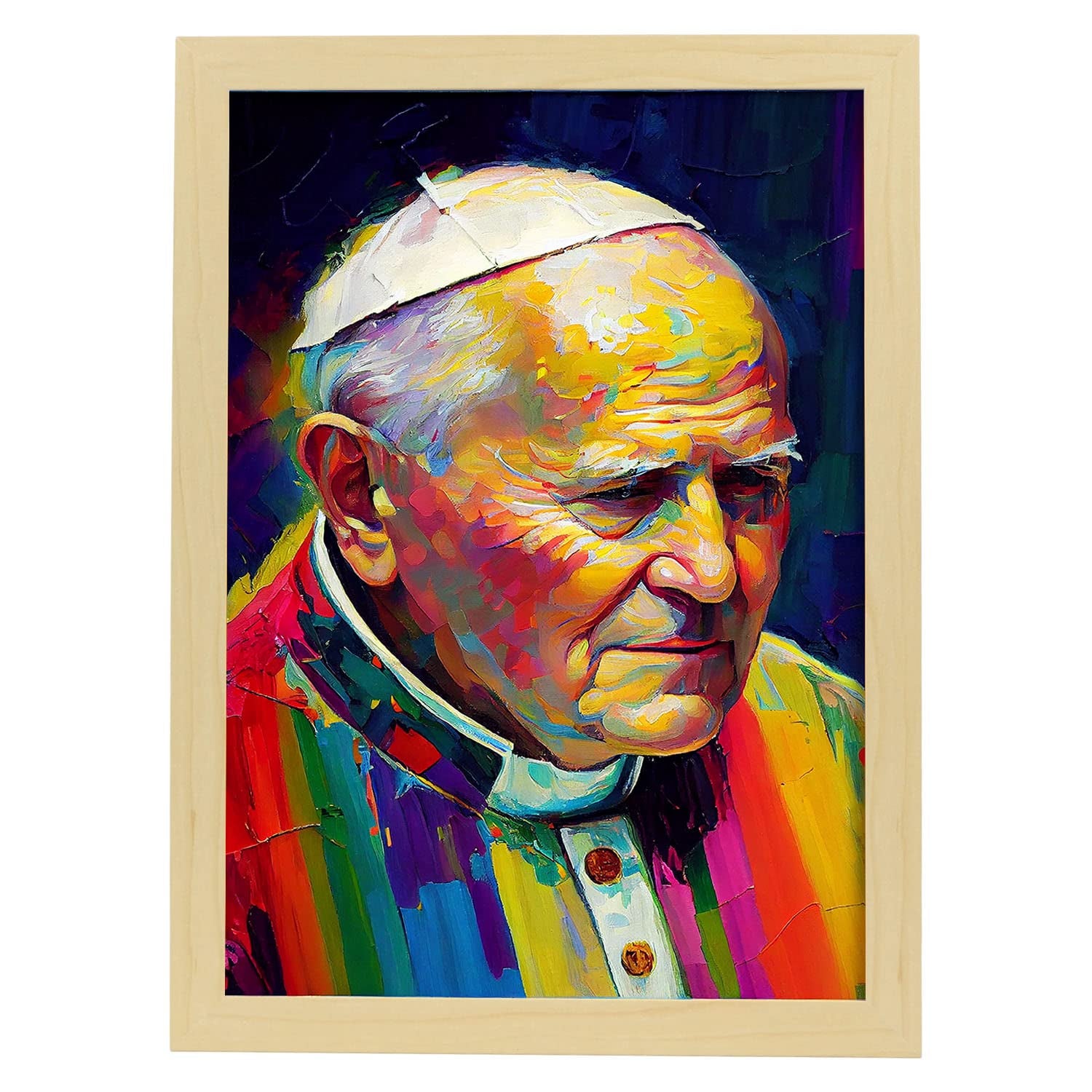 Nacnic Poster De Papa Juan Pablo Ii En Estilo Retrato A Todo Color ...