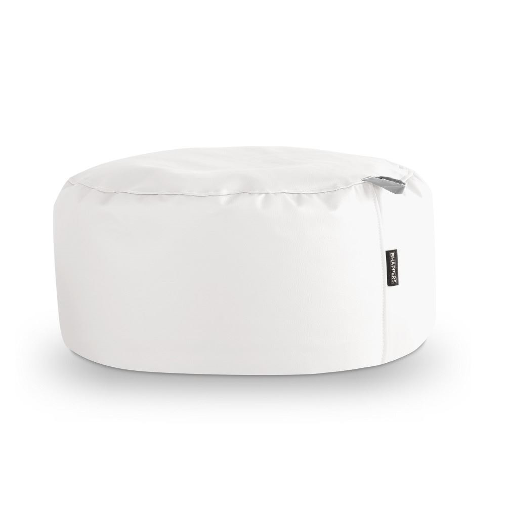Pouf Rond Similicuir Indoor Blanco Happers | Leroy Merlin